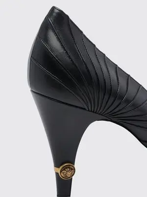 Versace And Brown Lambskin Pumps - Black