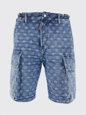 Dsquared2 Monogram Jacquard Denim Cargo Shorts - Navy