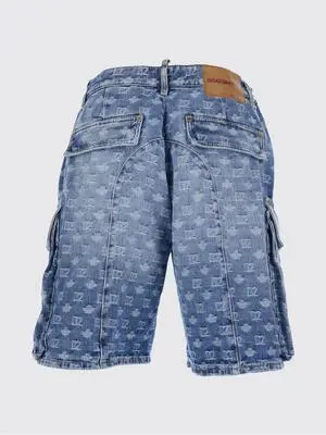 Dsquared2 Monogram Jacquard Denim Cargo Shorts - Navy