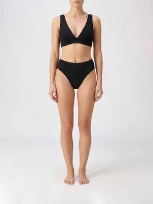 Hunza G Crinkle V-neck Bikini Set - Black