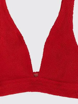 Hunza G Crinkle V-neck Bikini Set - Red