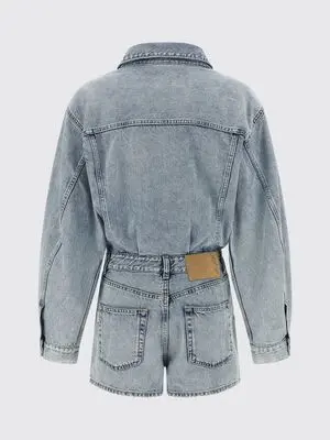 HAIKURE Cotton Denim Boilersuit With Collar And Long Sleeves