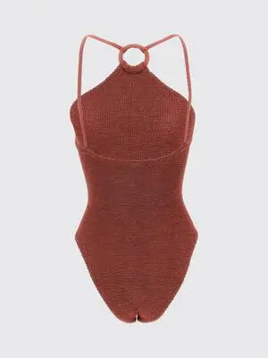 Hunza G Halterneck Crinkle One-piece Swimsuit With Ring Detail