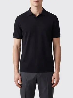 KANGRA Short-sleeved Polo Shirt Knitted In Silk And Cashmere - Black