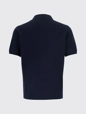 KANGRA Short-sleeved Polo Shirt Knitted In Silk And Cashmere - Blue