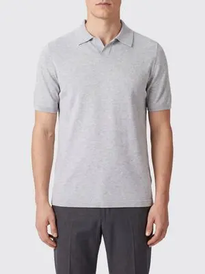 KANGRA Short-sleeved Polo Shirt Knitted In Silk And Cashmere - Silver