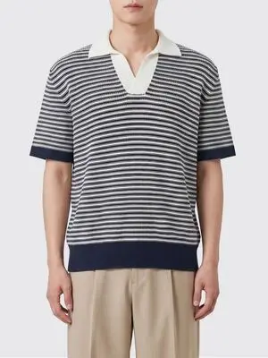 KANGRA Striped Short-sleeved Knit Polo Shirt In Silk And Cashmere - Multicolor
