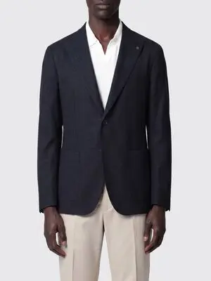 Tagliatore Slim Fit Single-breasted Virgin Wool Blazer With Peak Lapels - Blue