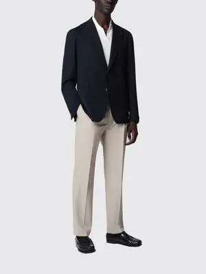 Tagliatore Slim Fit Single-breasted Virgin Wool Blazer With Peak Lapels - Blue
