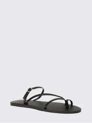 Manebí Calfskin Leather Thong Sandals With Ankle Strap