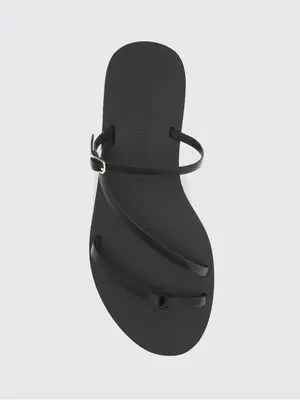 Manebí Calfskin Leather Thong Sandals With Ankle Strap