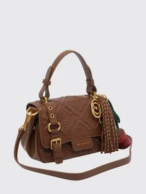 LA CARRIE Atena Labyrinth Perforated Calfskin Leather Mini Bag With Charm