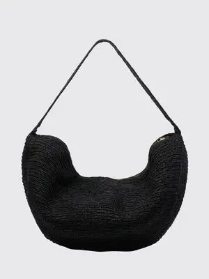 IBELIV Vibe Crochet Shoulder Bag In Raffia With A Zip Closure And Braided Handle