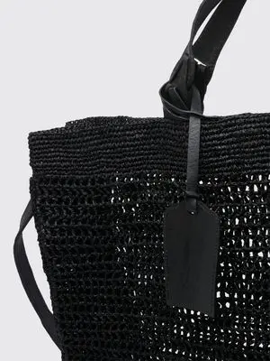 IBELIV Ocean Crochet Handbag In Raffia With Leather Handles And Shoulder Strap