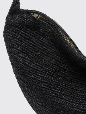 IBELIV Clip Crochet Shoulder Bag In Raffia With Zip Closure And Braided Handle