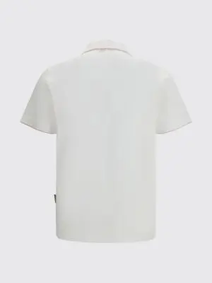 MOORER Short-sleeved V-neck Cotton Polo Shirt With Contrast Trims