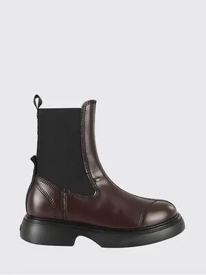 GANNI Recycled Leather Chelsea Boots With Chunky Rubber Sole - Brown
