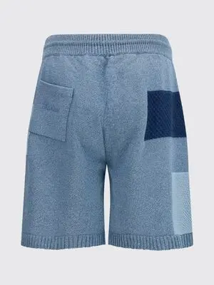 LANEUS Cotton Knit Knee-length Jogging Shorts - Denim