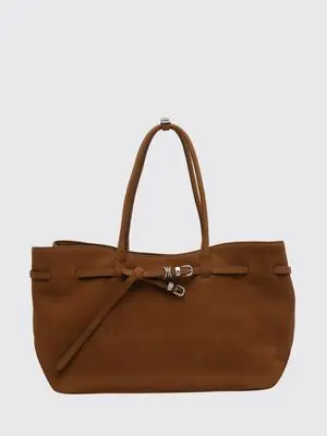 MARGESHERWOOD Grandma Pebbled Leather Tote Bag With Double Handles - Brown