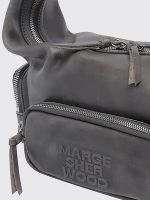 MARGESHERWOOD Smooth Calfskin Leather Hobo Bag With Double Zip Closure