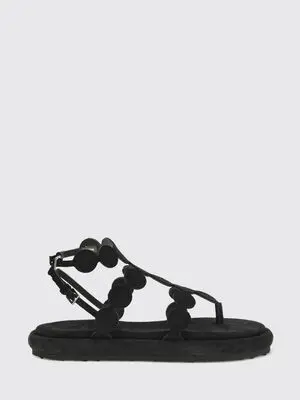 Pierre Hardy Suede Thong Sandals With Ankle Strap - Black