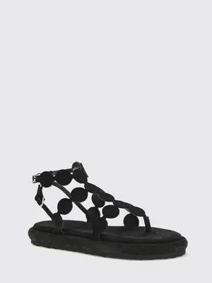 Pierre Hardy Suede Thong Sandals With Ankle Strap - Black