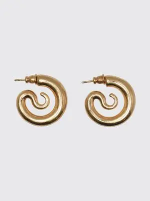 PANCONESI Serpent Contemporary Hoop Earrings In 18kt Gold-plated Metal - Brown