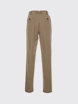 PT TORINO Slim Fit Cotton Chino Trousers With Off-center Closure - Brown