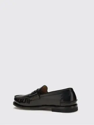 Premiata Classic Calfskin Leather Loafers With Saddle Strap