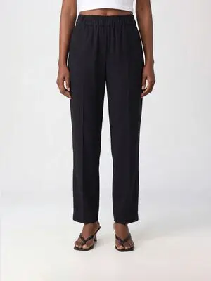 TELA Slim Fit Virgin Wool-blend Skinny Trousers With Elastic Waist - Black