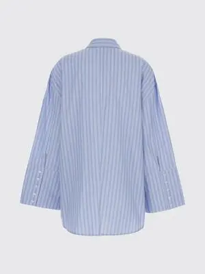 ROTATE BY BIRGER CHRISTENSEN Oversized Striped Cotton Shirt With Embroidered Logo And Dropped Shoulders