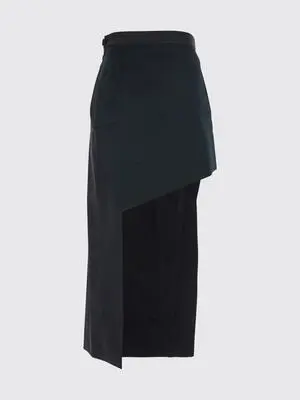 VIVIENNE WESTWOOD High-waisted Asymmetrical Midi Skirt In Virgin Wool