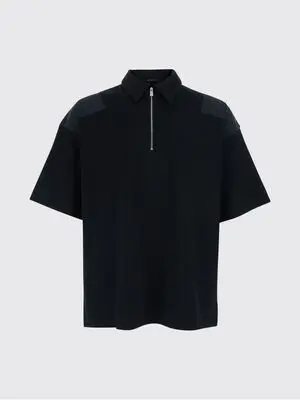 TATRAS Short-sleeved Cotton Polo Shirt With Zip Closure And Dropped Shoulders - Black
