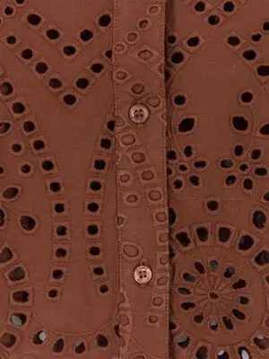 MC2 SAINT BARTH Broderie Anglaise Cotton Shirt