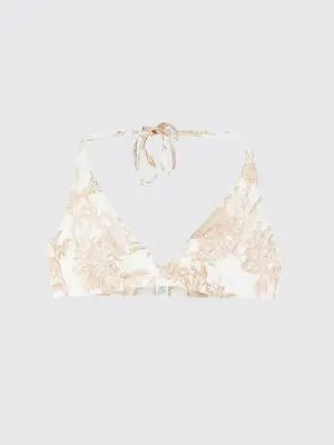MC2 SAINT BARTH Tropical Print Bikini Top With Tie-shoulder Straps