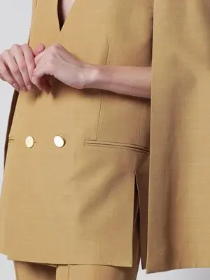 Alberta Ferretti Cropped Double-breasted Viscose Blend Blazer