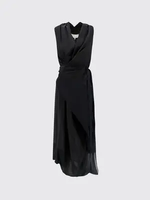 MAISON MARGIELA Asymmetric Viscose Midi Dress With Draped Waist
