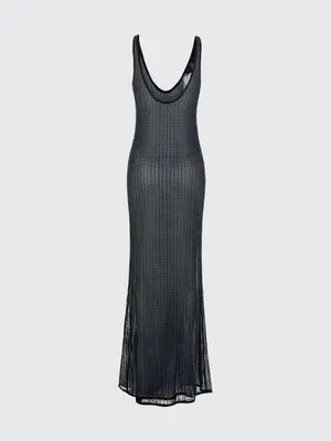 VENUJA Crochet Maxi Dress - Black