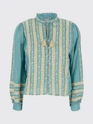 Sea Kirsten High Neck Floral Print Cotton Shirt