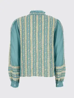 Sea Kirsten High Neck Floral Print Cotton Shirt
