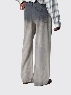 Our Legacy Rig Chino Wide-leg Jeans With Abstract Print - Grey