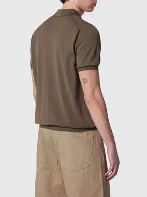DRUMOHR Short-sleeved Knitted Cotton Polo Shirt With Ribbed Collar