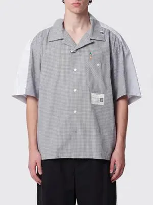 Mihara Yasuhiro Patchwork Print Cuban Collar Bowling Shirt