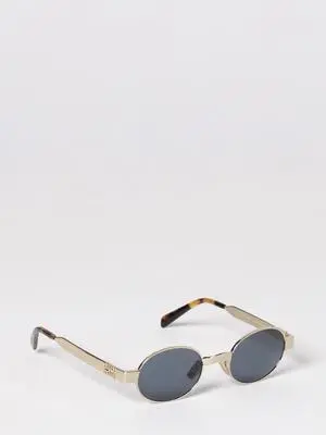 Miu Miu Round Metal Frame Sunglasses With Embossed Logo - Grey