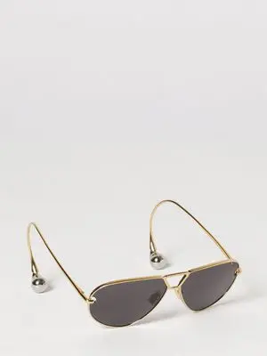 Bottega Veneta Teardrop Metal Sunglasses With Double Bridge And Pearls - Grey