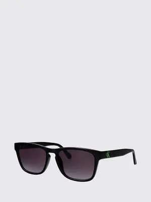 Calvin Klein Acetate Aviator Sunglasses With Colored Lenses - Black