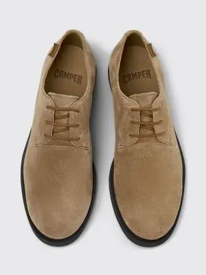 Camper Suede Derby Shoes With Low Heel And Xl Extralight® Sole