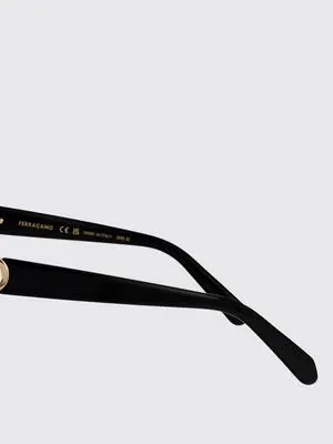 FERRAGAMO Rectangular Cat-eye Acetate Sunglasses With Gancini Logo - Black