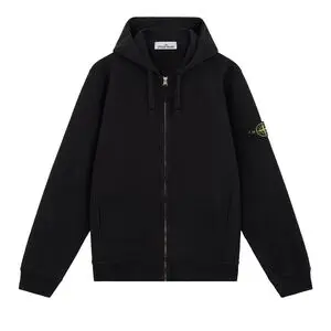 Stone Island Dyed Zip Hoodie - Black