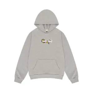 DENIM TEARS Embroidered Floral Hoodie - Grey